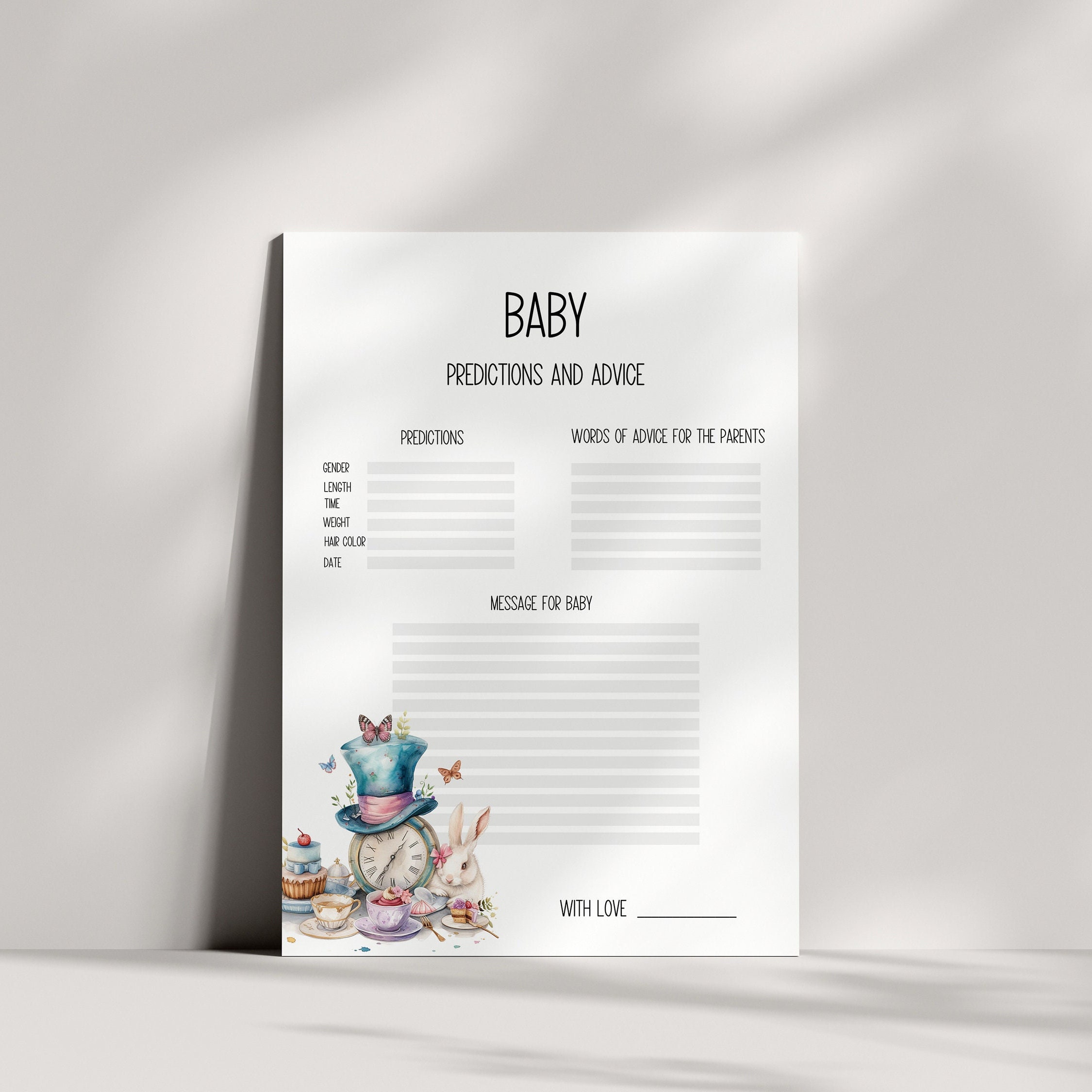 Alice in Wonderland Baby Shower Games Alice Baby Shower Games Bundle ...