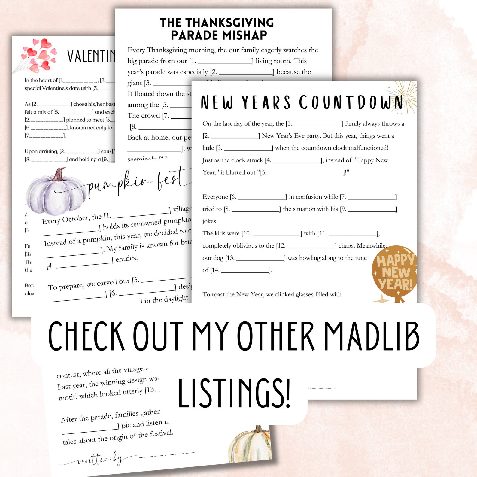 Birthday Mad Libs Birthday Madlib Madlib Game Funny Printable Madlib - Etsy