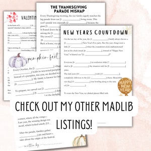 Birthday Mad Libs Birthday Madlib Madlib Game Funny Printable Madlib - Etsy