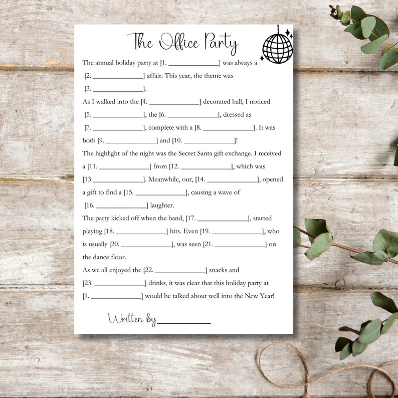 Office Games Team Building Games Funny Office Games Office Mad Libs ...