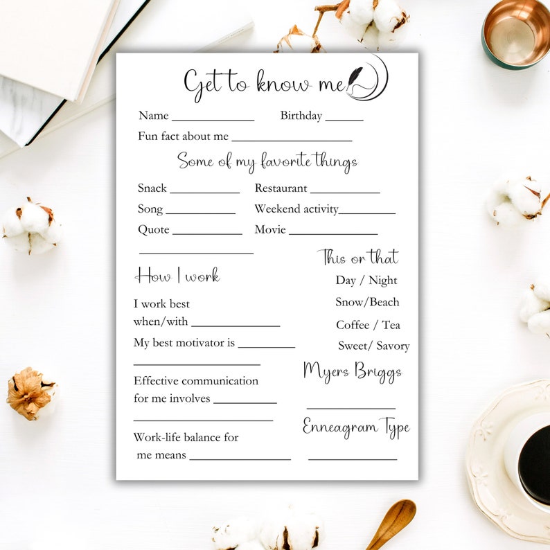 Coworker Questions Printable Coworker Printable Office Activities ...