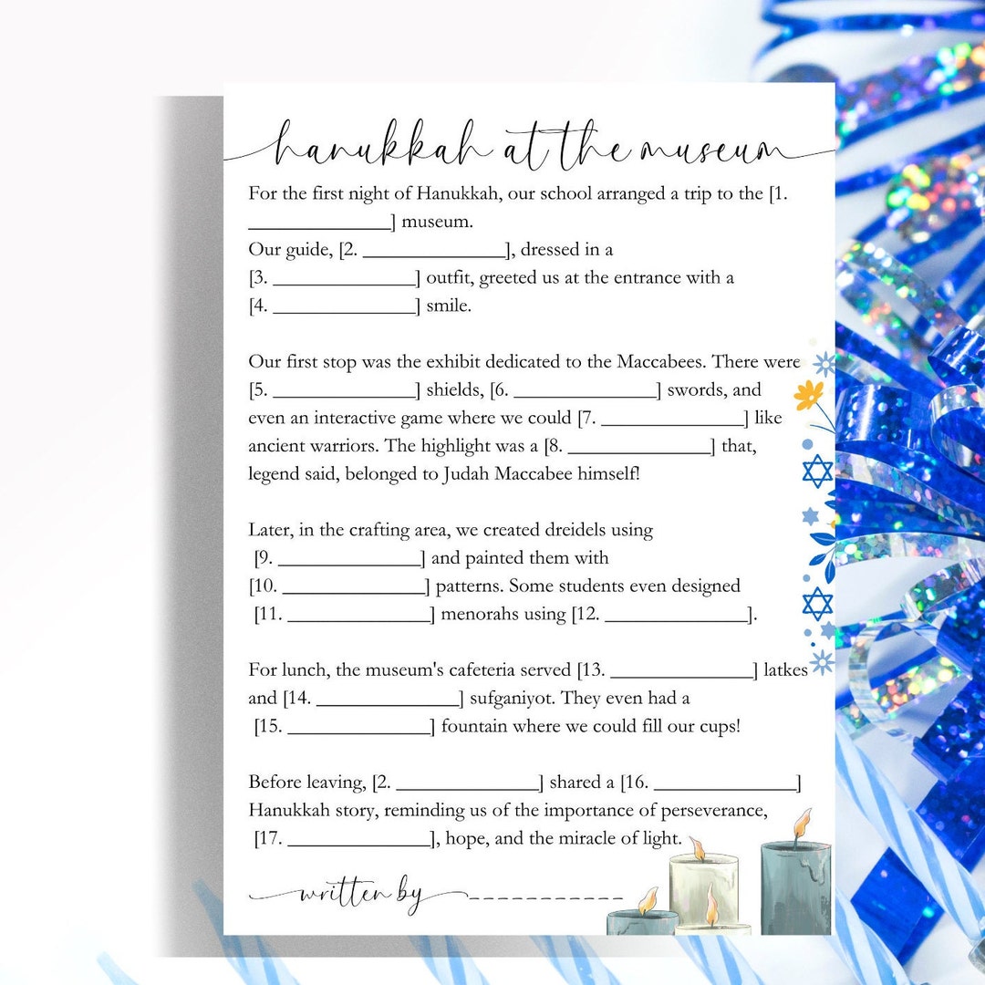 Family Hanukkah Games Kids Hanukkah Games Printable Hanukkah Game Mad ...