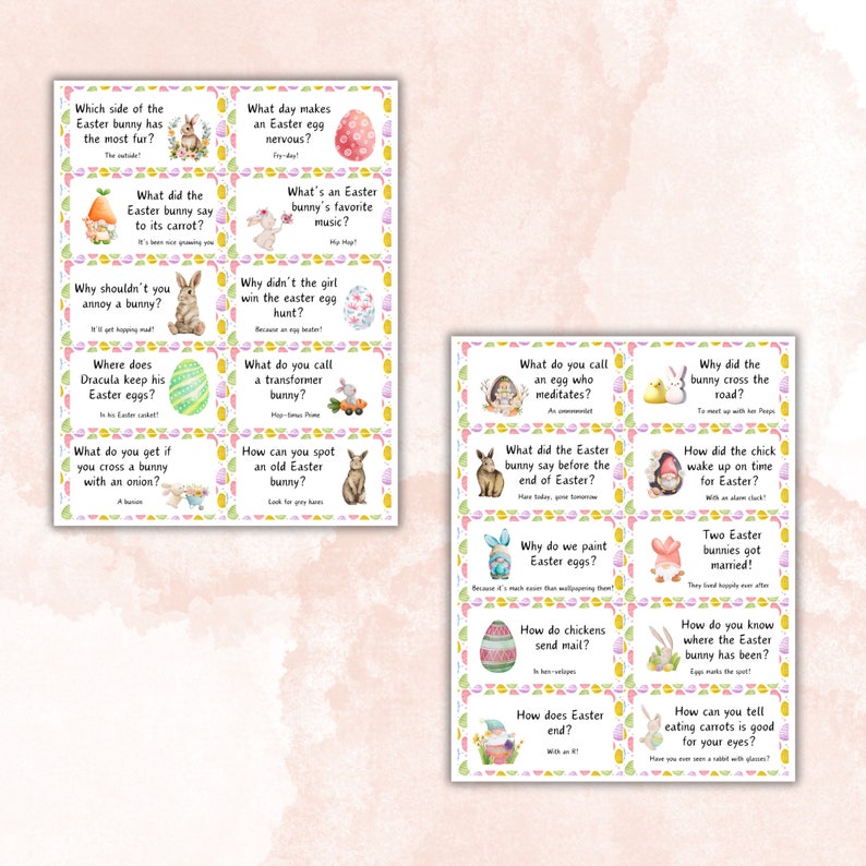 Easter Jokes Printable Easter Riddles Kids Lunchbox Notes Easter Notes ...