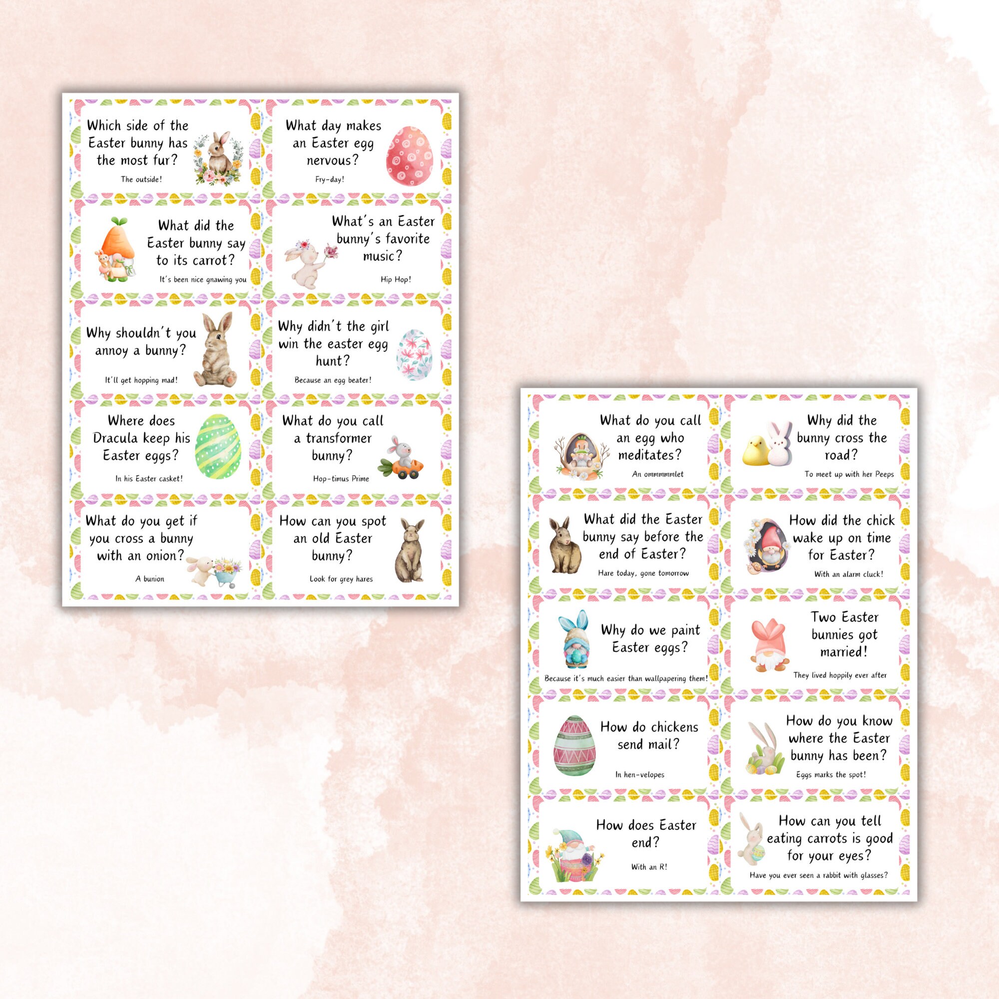 Easter Jokes Printable Easter Riddles Kids Lunchbox Notes Easter Notes ...