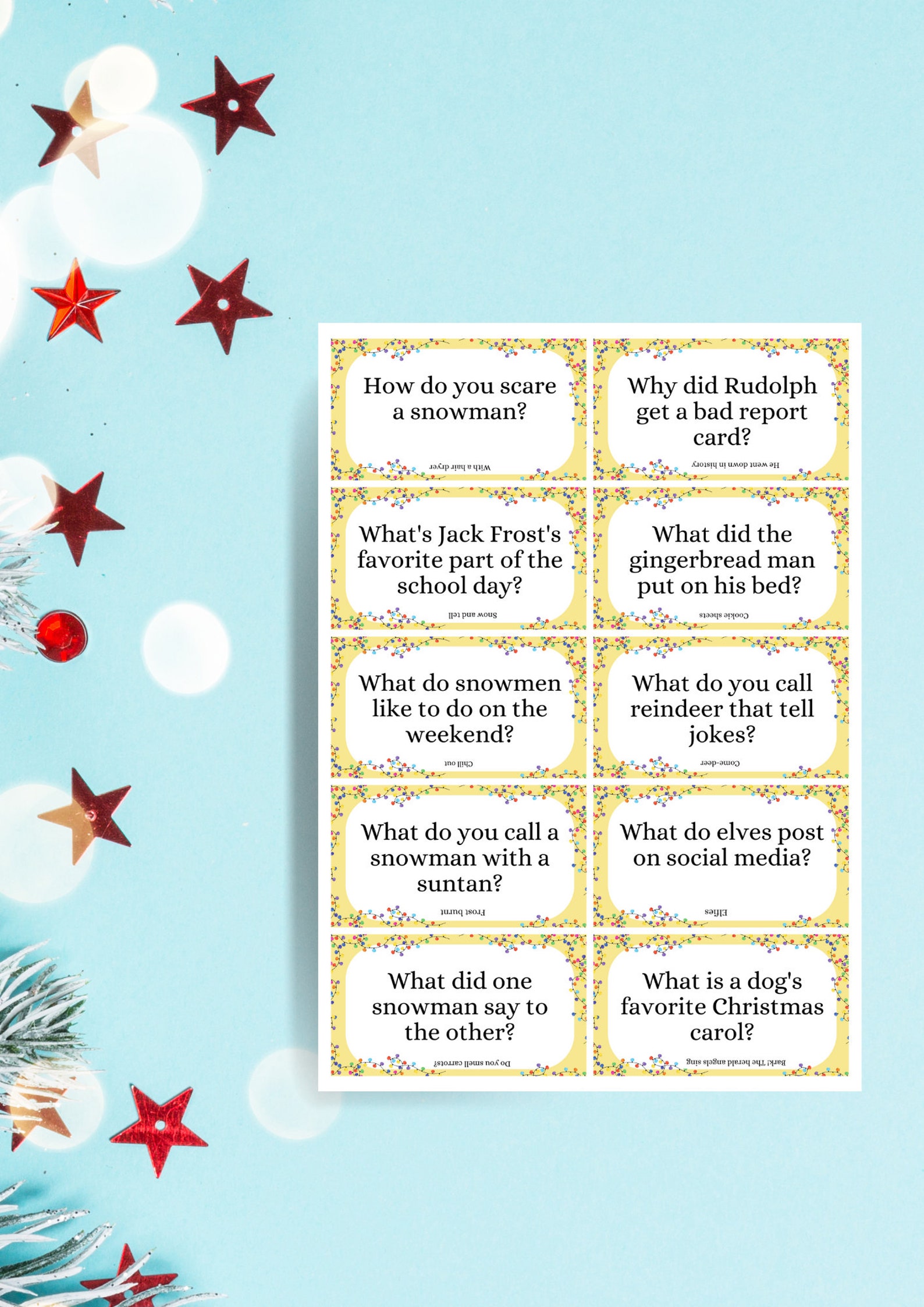 Christmas Riddles Printable Christmas Riddles Lunchbox Riddles Lunchbox ...