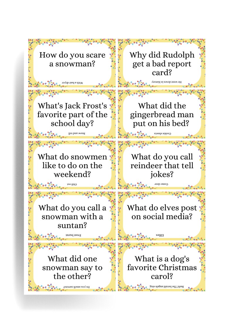 Christmas Riddles Printable Christmas Riddles Lunchbox Riddles Lunchbox ...