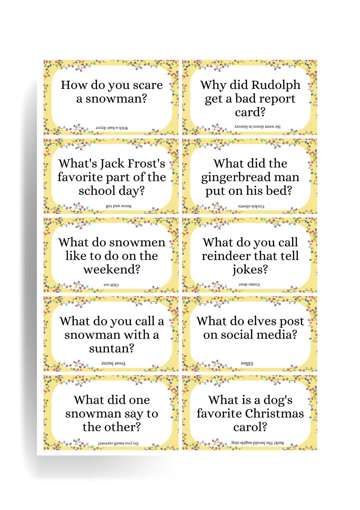 Christmas Riddles Printable Christmas Riddles Lunchbox Riddles Lunchbox ...