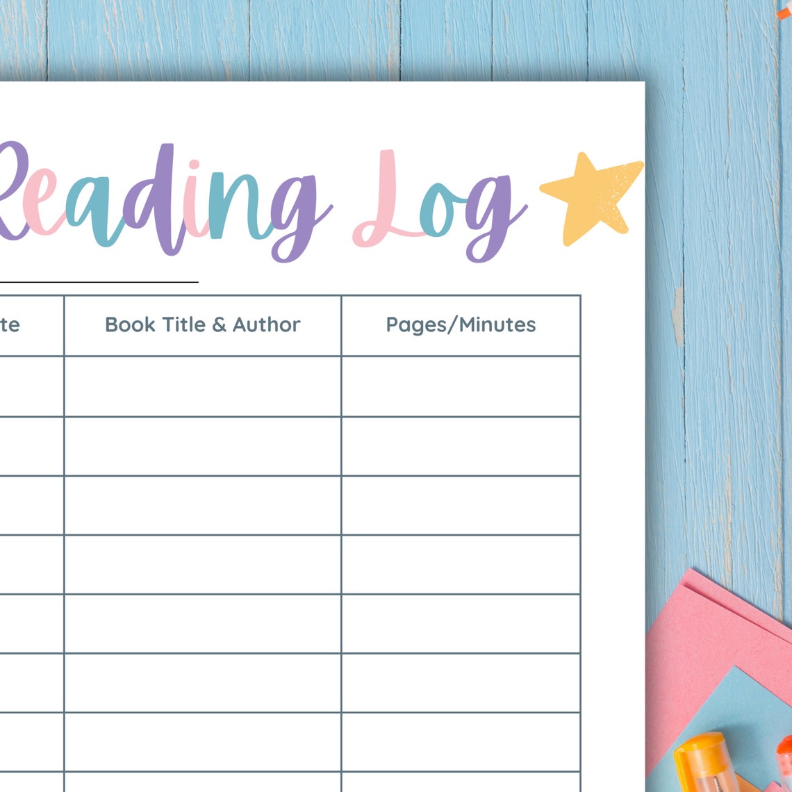 Reading Log Book Tracker for Kids Reading Log PNG Reading Chart ...