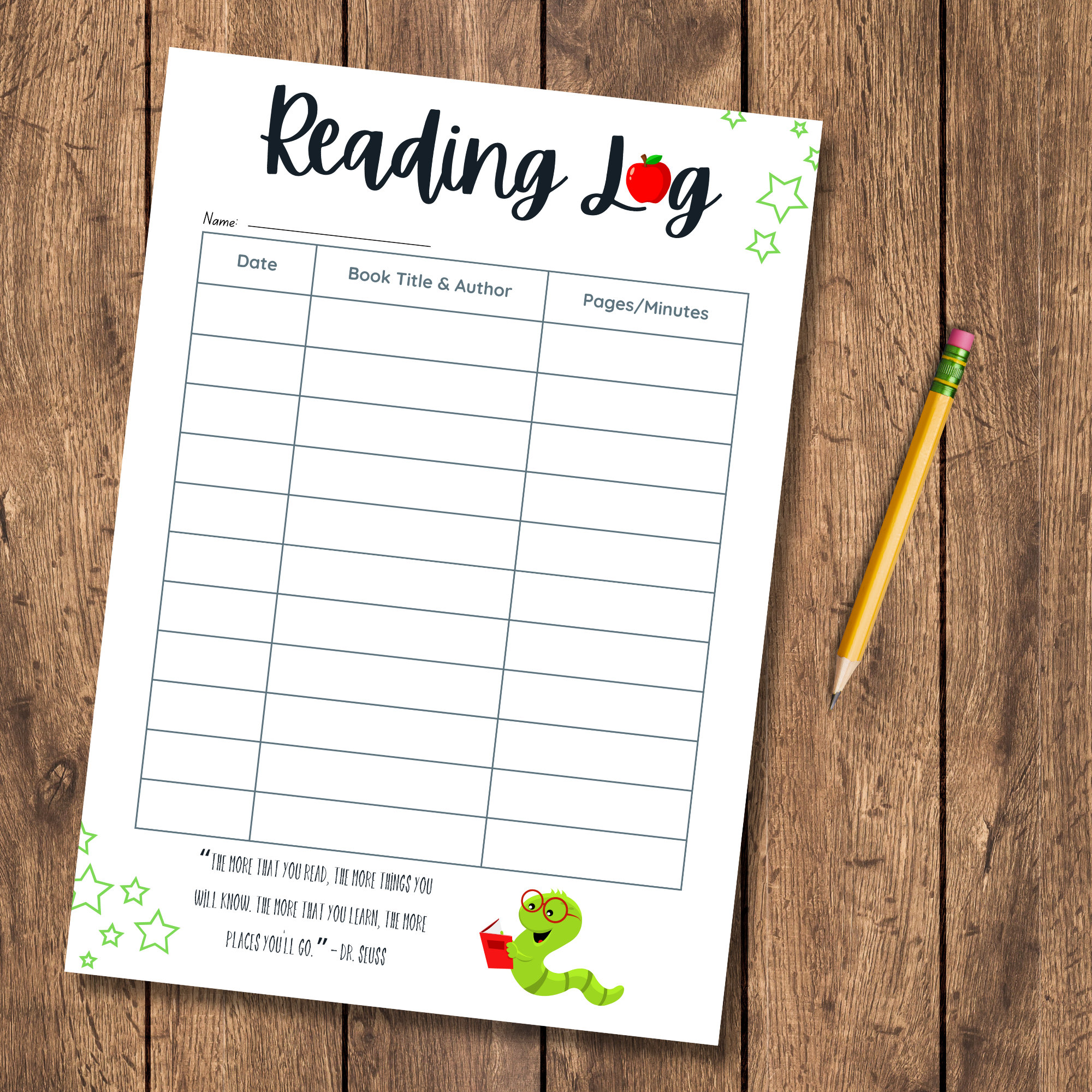 Reading Log Reading Log Printable Kids Reading Log School Reading Log ...