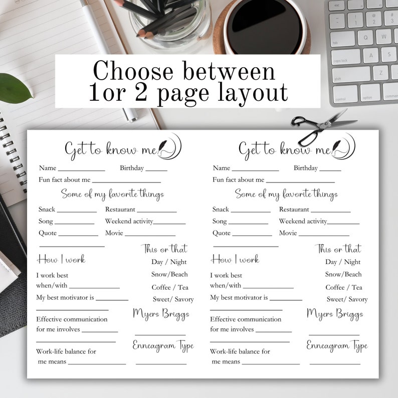 Coworker Questions Printable Coworker Printable Office Activities ...
