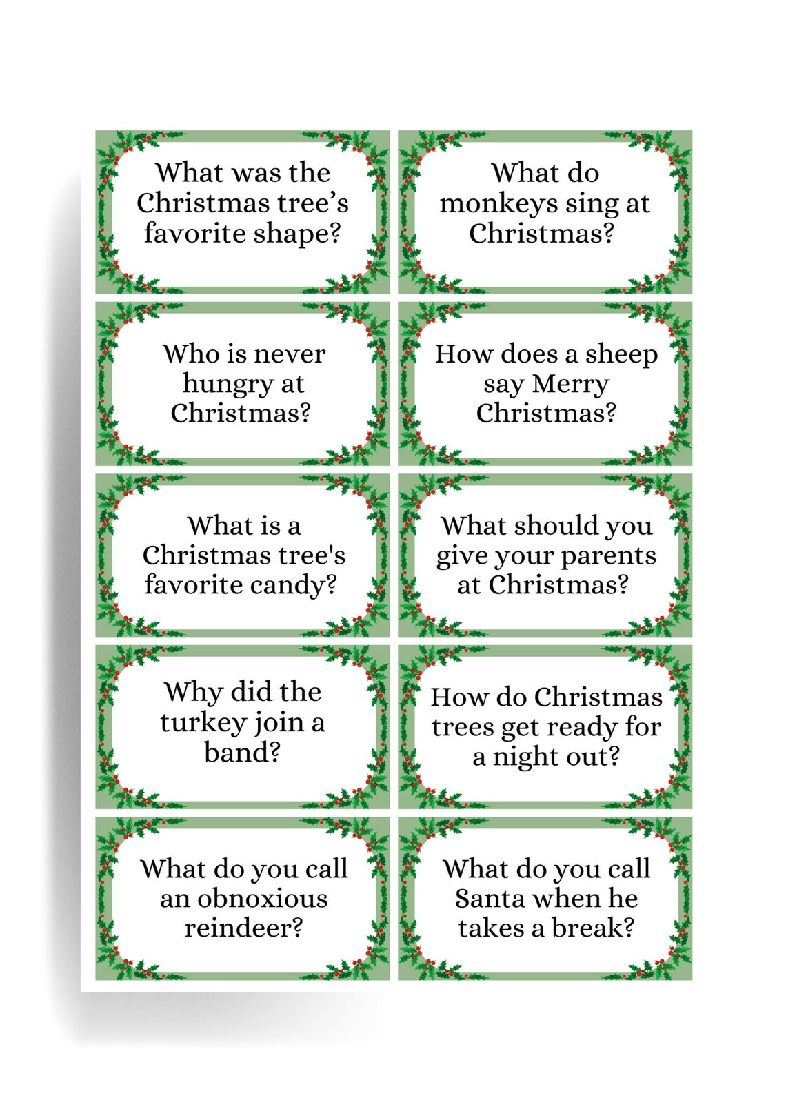 Christmas Riddles Printable Christmas Riddles Lunchbox Riddles Lunchbox ...