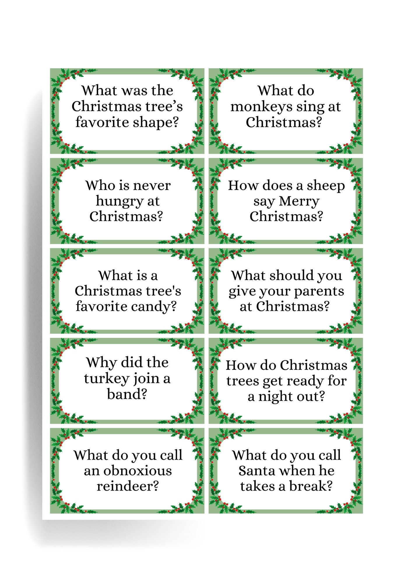 Christmas Riddles Printable Christmas Riddles Lunchbox Riddles Lunchbox ...