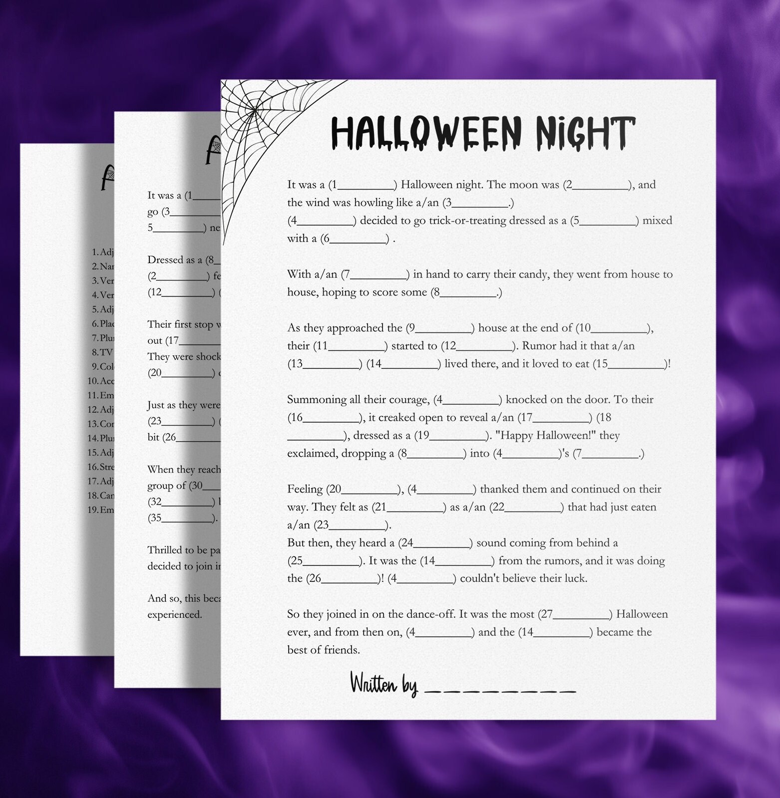 2 Mad Libs Halloween Halloween Party Printable Halloween Games ...