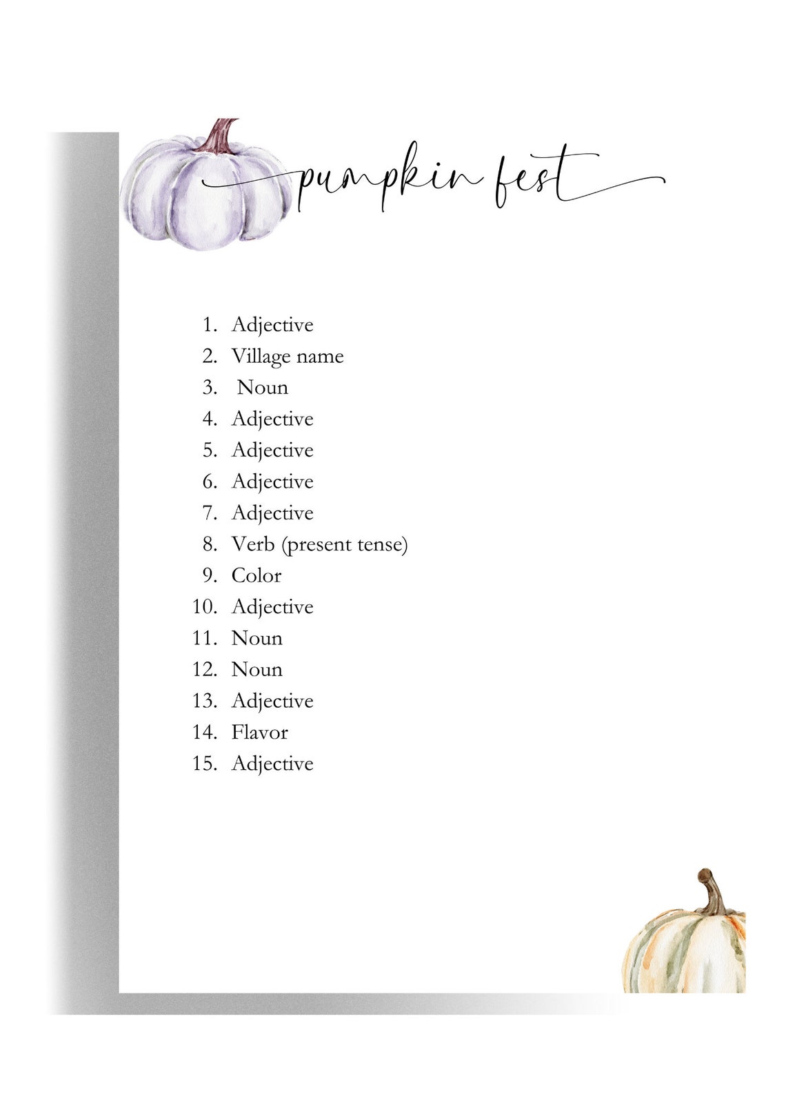 Autumn Mad Libs Mad Libs Fall Mad Libs November Mad Libs Fall Mad Libs ...