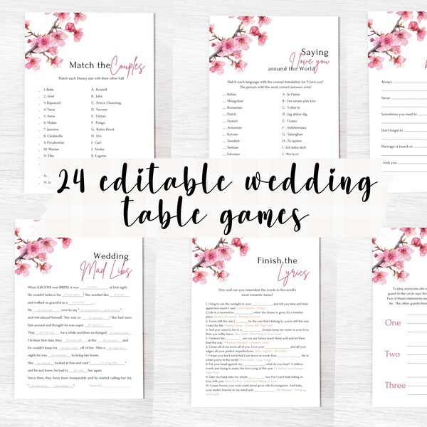 Printable Wedding Games - Etsy