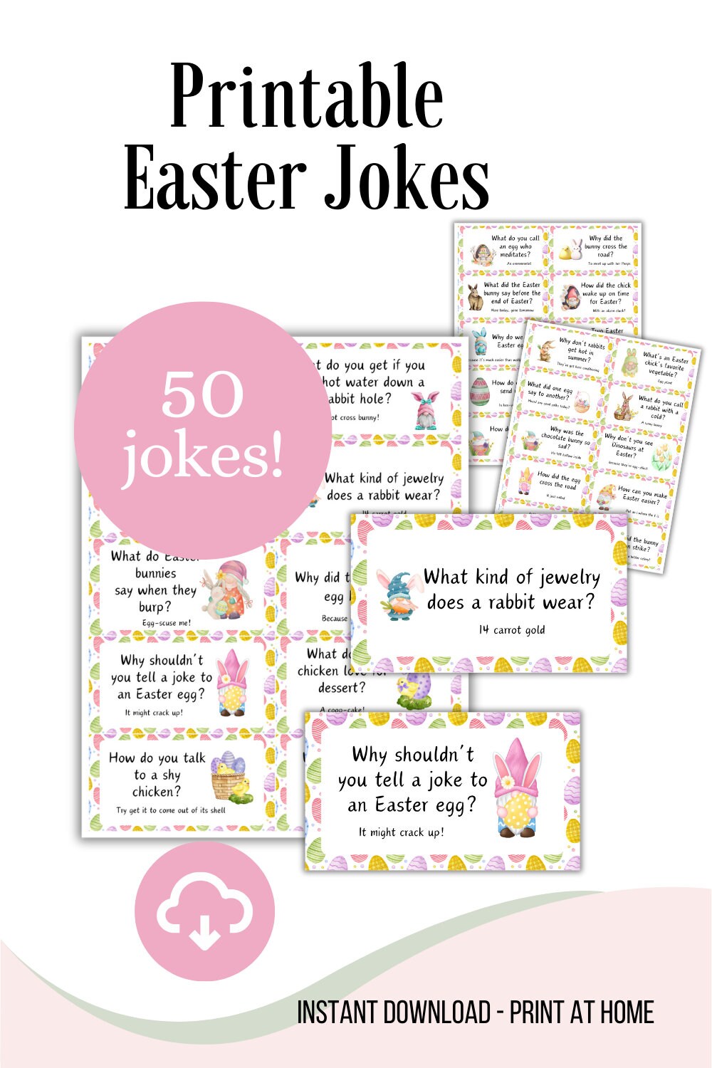 Easter Jokes Printable Easter Riddles Kids Lunchbox Notes Easter Notes ...