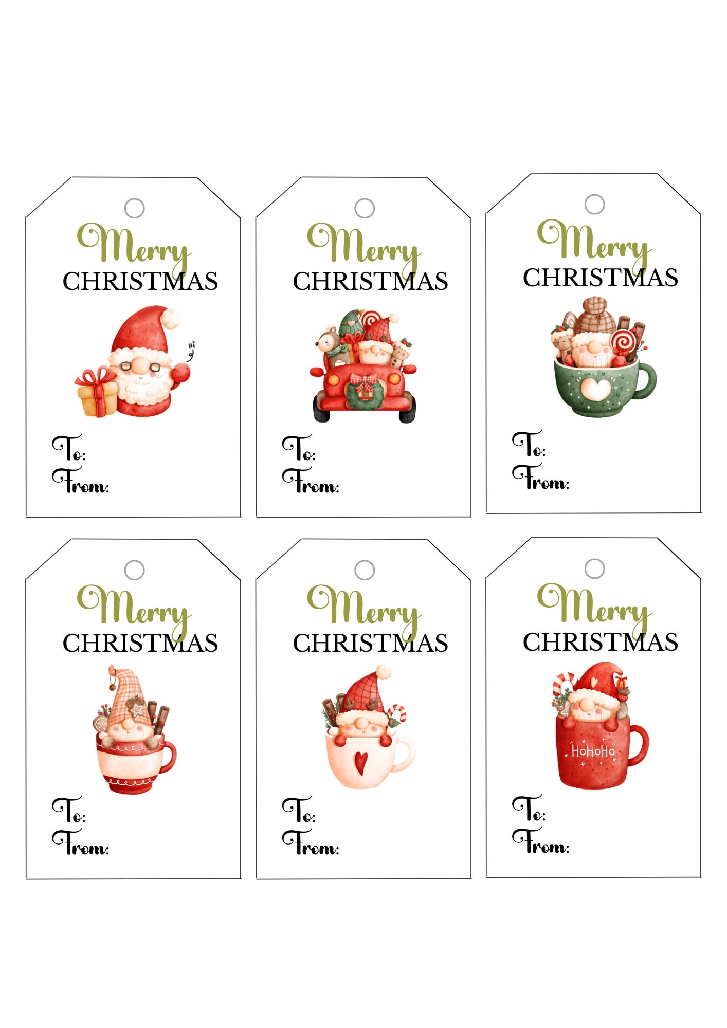 Christmas Gift Tags Printable Christmas Gift Tags Paper Gift Tags ...
