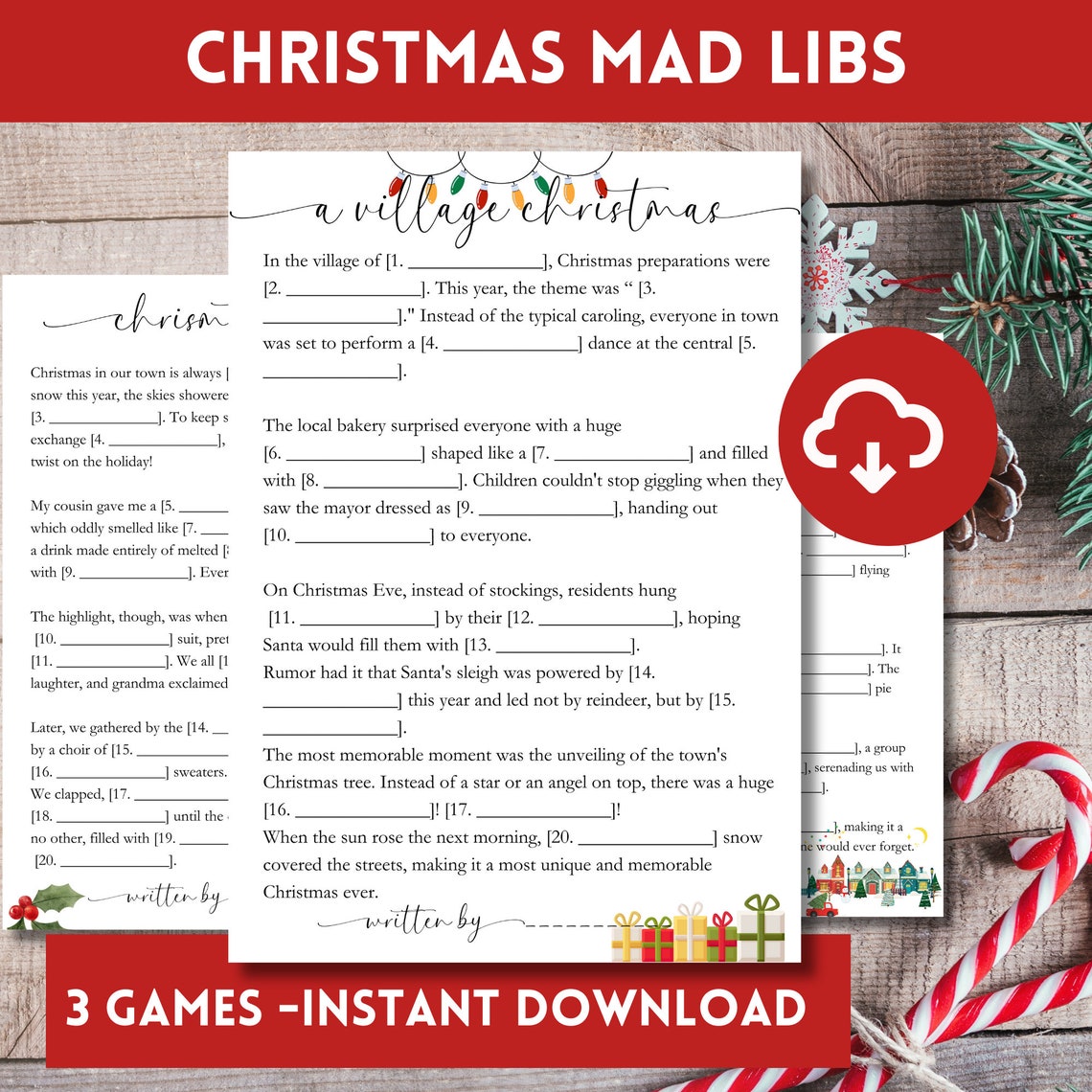 Mad Libs Christmas Holiday Mad Libs Christmas Games Printable Christmas ...