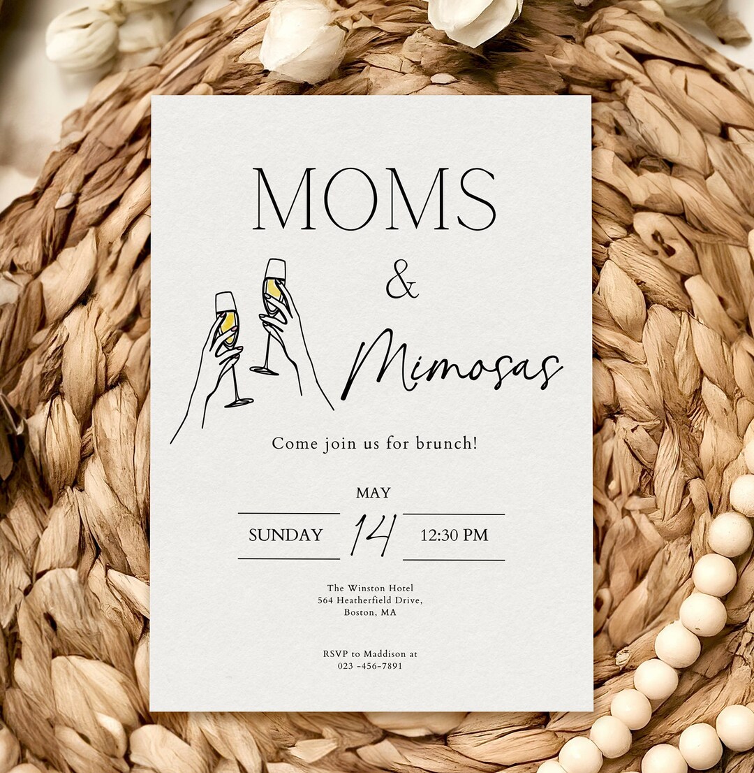 Mothers Day Brunch Invitation Moms and Mimosas Invitation Mothers Day ...