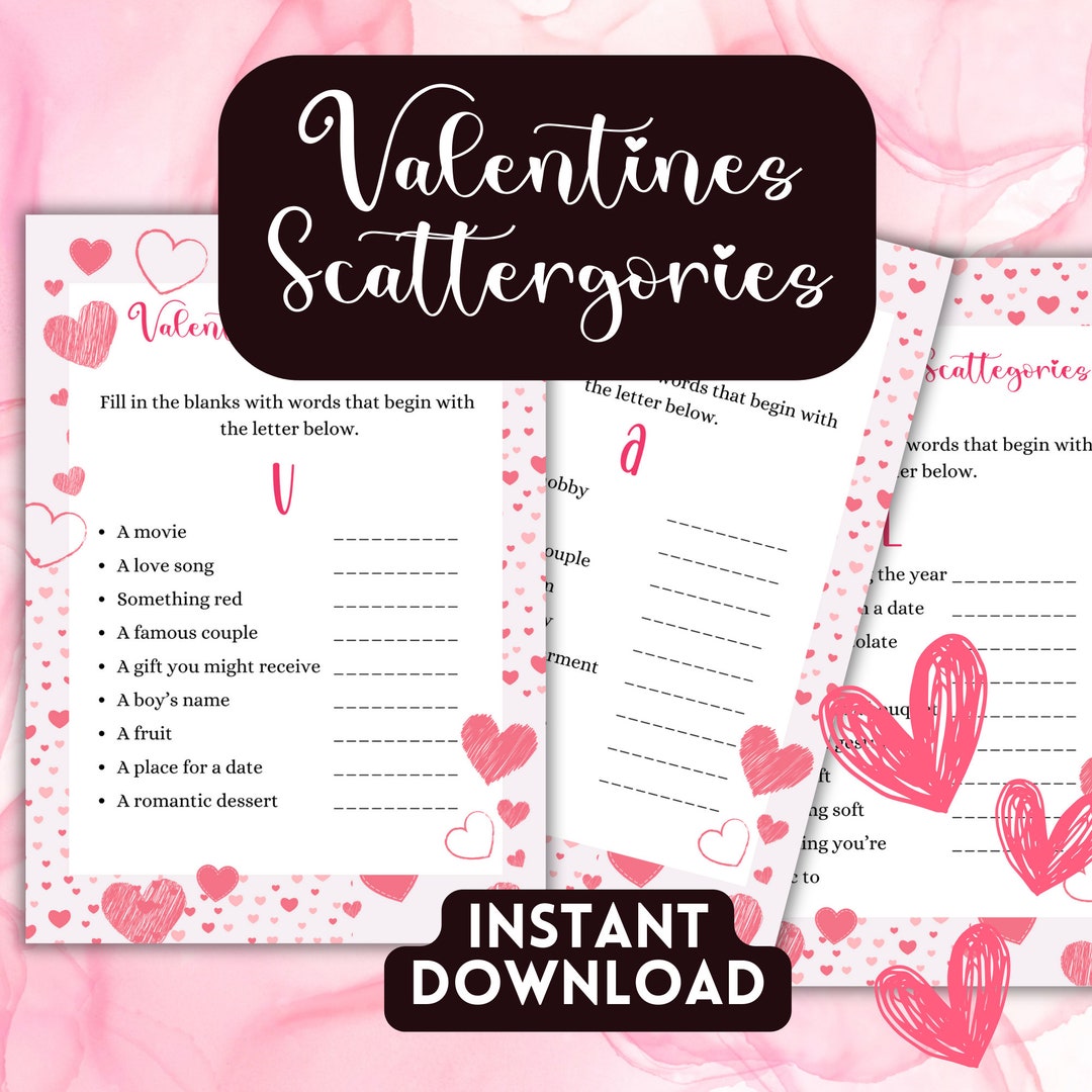 Galentines Day Games Valentines Day Scattergories Scattergories Game ...