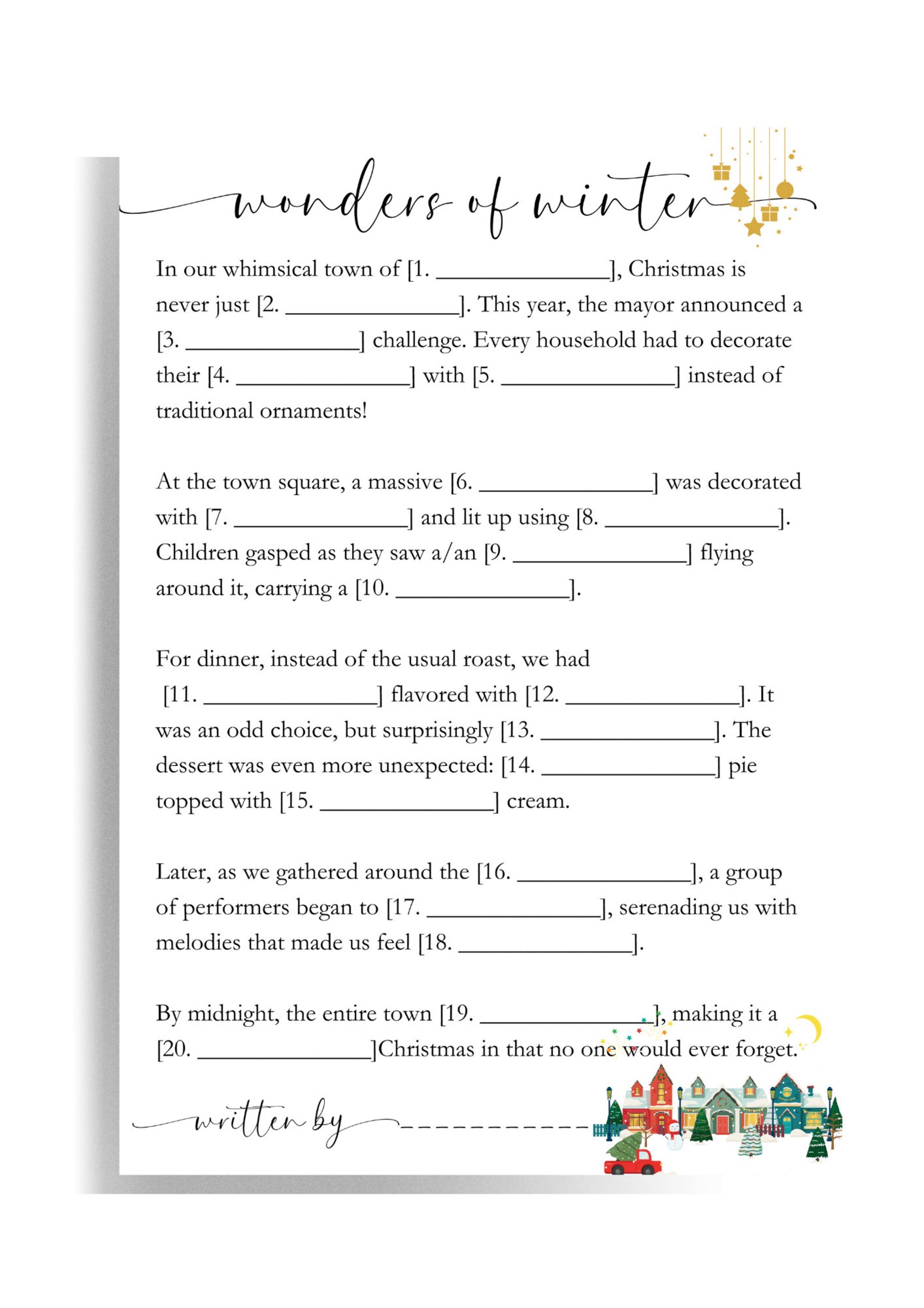 Mad Libs Christmas Holiday Mad Libs Christmas Games Printable Christmas ...