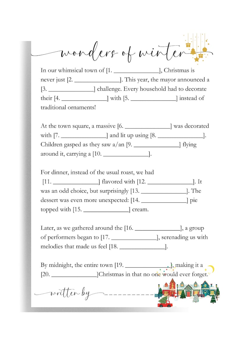 Mad Libs Christmas Holiday Mad Libs Christmas Games Printable Christmas ...