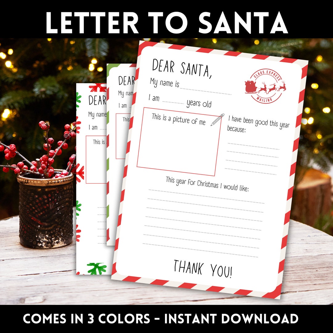 Letter to Santa Printable Letter for Santa Kids Christmas List Kids ...