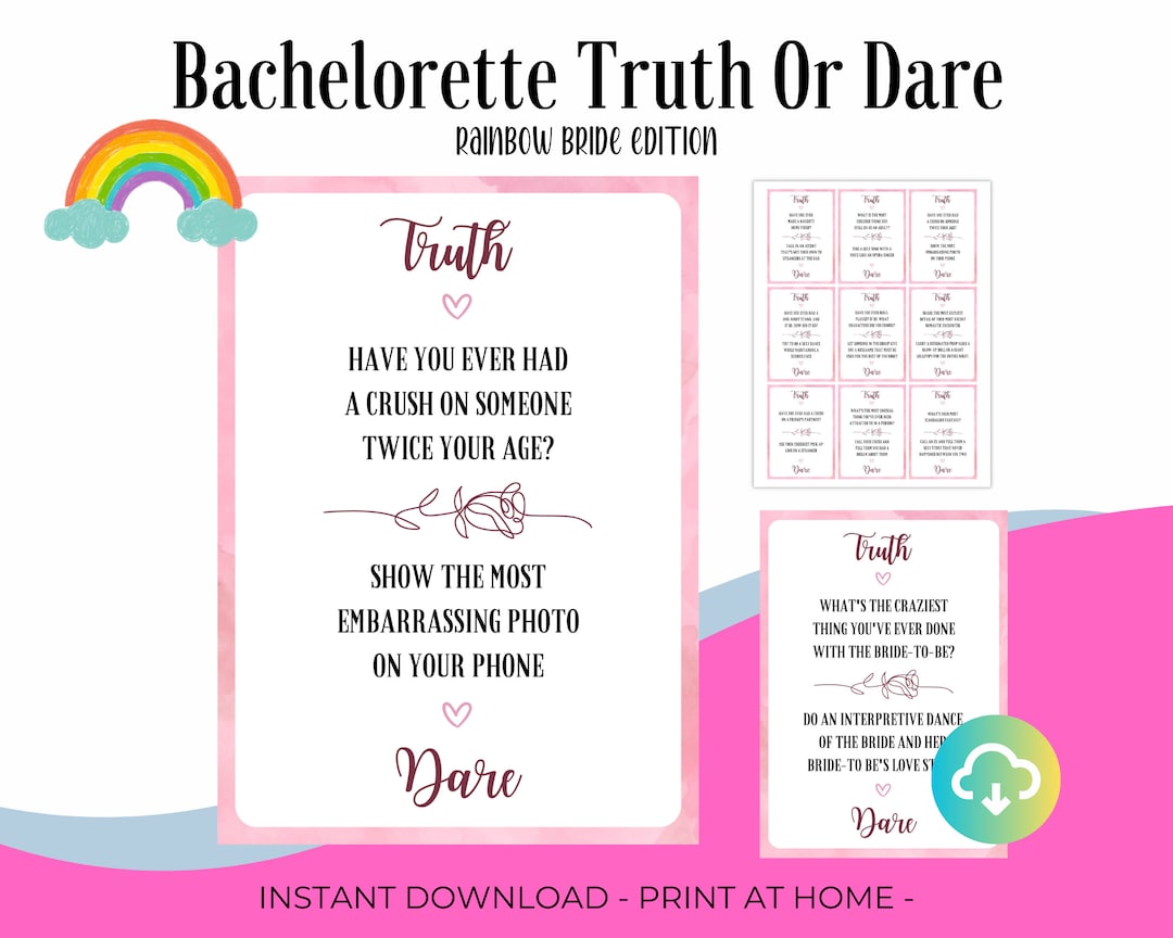 Lesbian Bachelorette Party Game Truth or Dare Lesbian Wedding ...