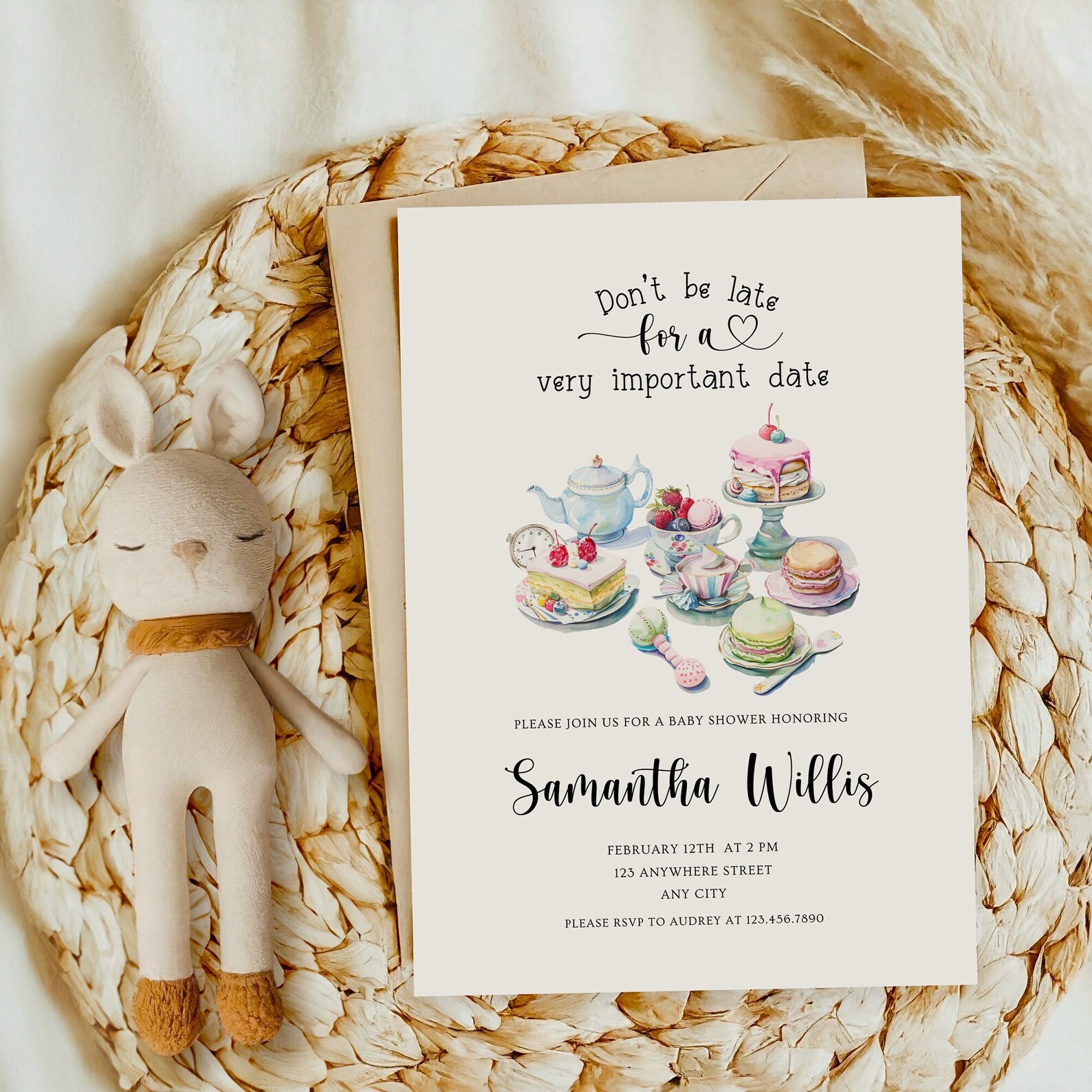 Alice Baby Shower Invitation Alice Baby Shower Invite Editable Alice in ...