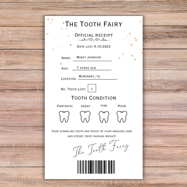 Tooth Fairy Letter Letter From Tooth Fairy Tooth Fairy Note Tooth Fairy ...
