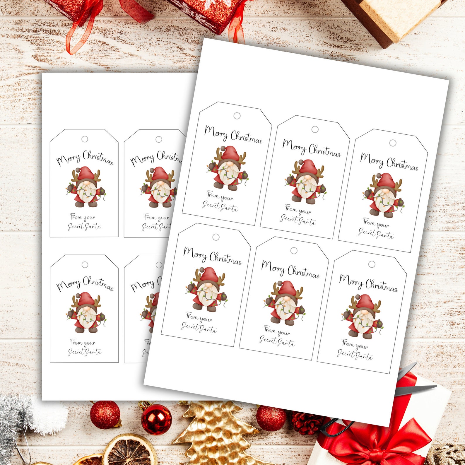 Secret Santa Gift Tags Secret Santa Gift Tags Printable Cute Santa Gift ...