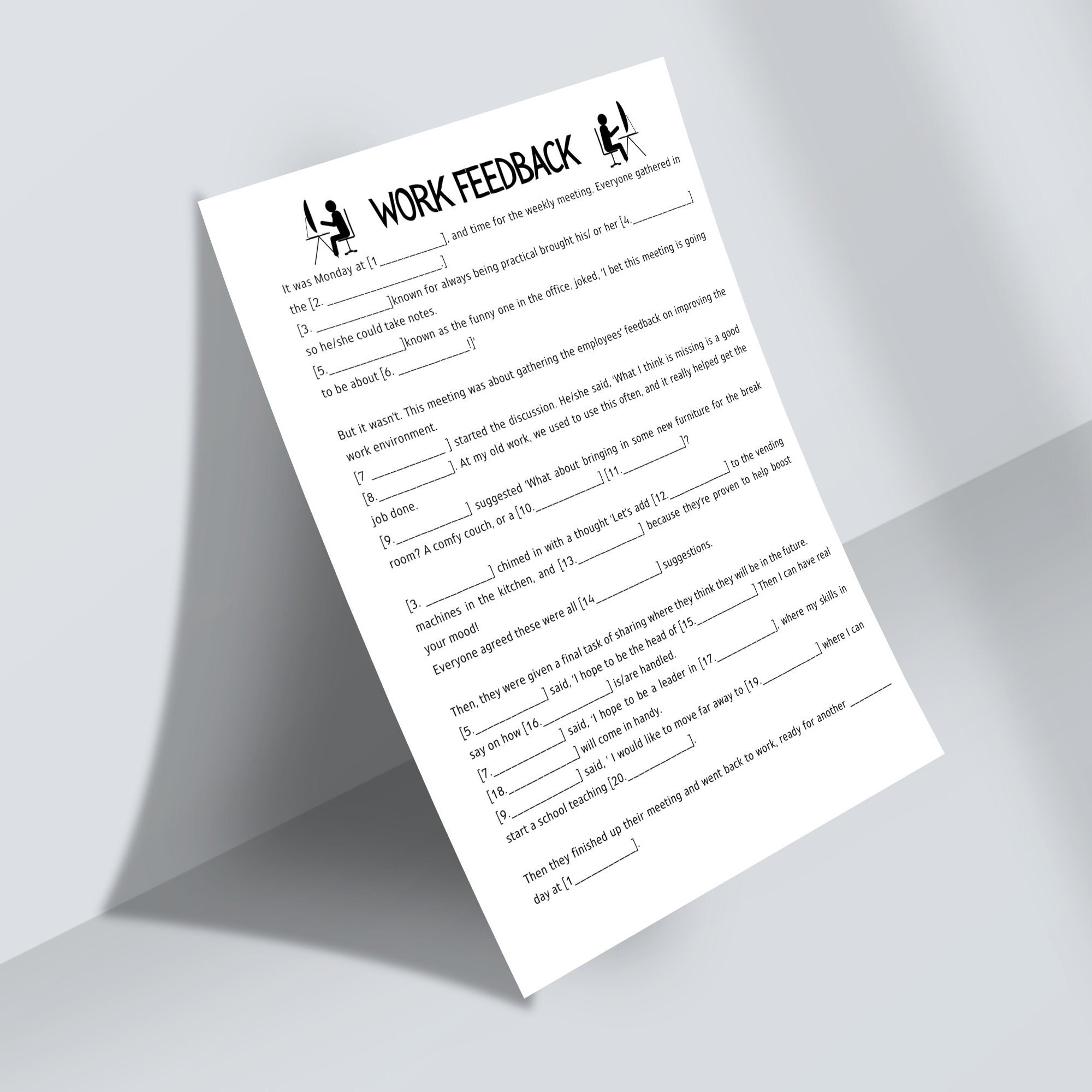 Mad Libs for Work Funny Office Mad Lib Office Mad Libs Printable Office ...