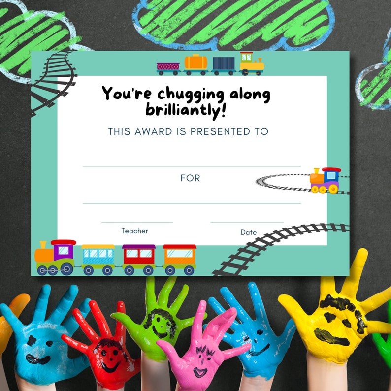 Kids Certificate Kids Award Homeschool Award Kids Certificate Trains ...