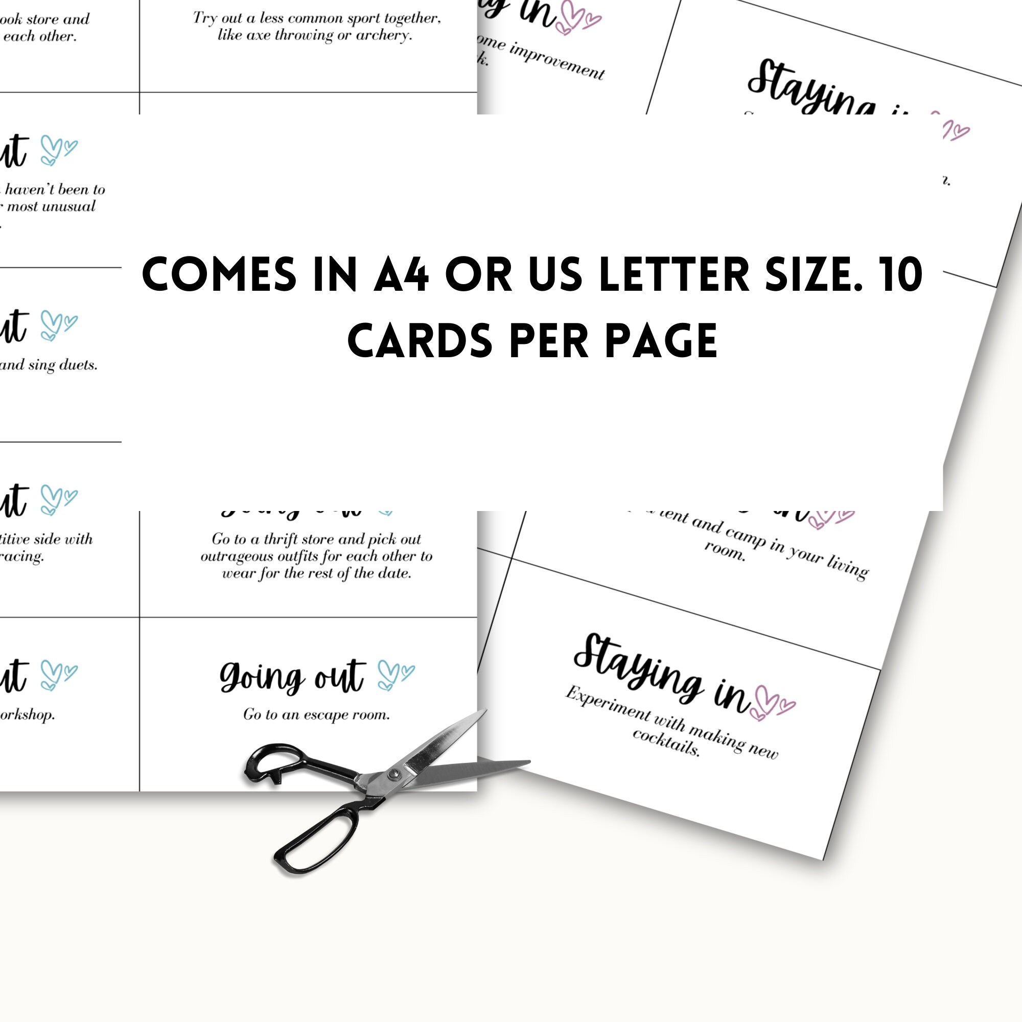 Date Cards Date Night Ideas Printable Date Night Cards Paper ...