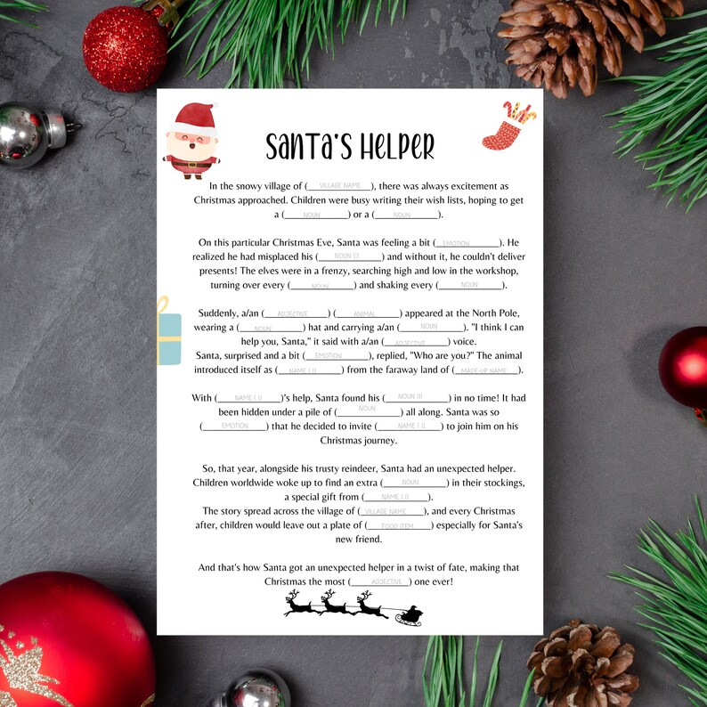 Christmas Mad Libs Christmas Games Kids Holiday Games Printable Games ...