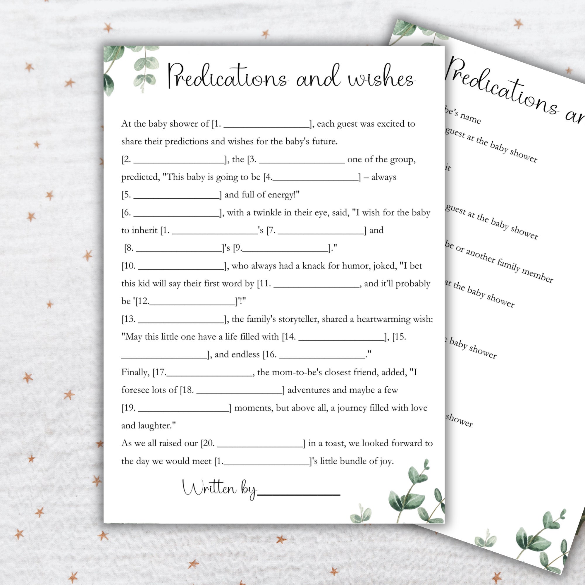 Baby Shower Mad Libs Baby Shower Games Baby Shower Mad Lib Funny Baby ...