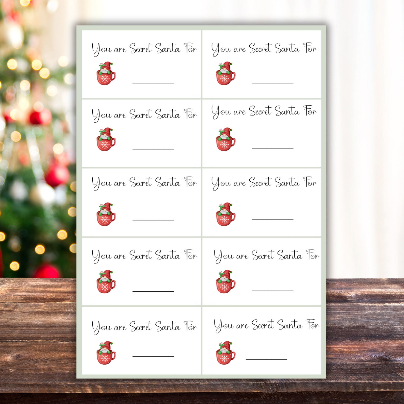 Secret Santa Sign up Sheet Secret Santa Printable Secret Santa - Etsy ...
