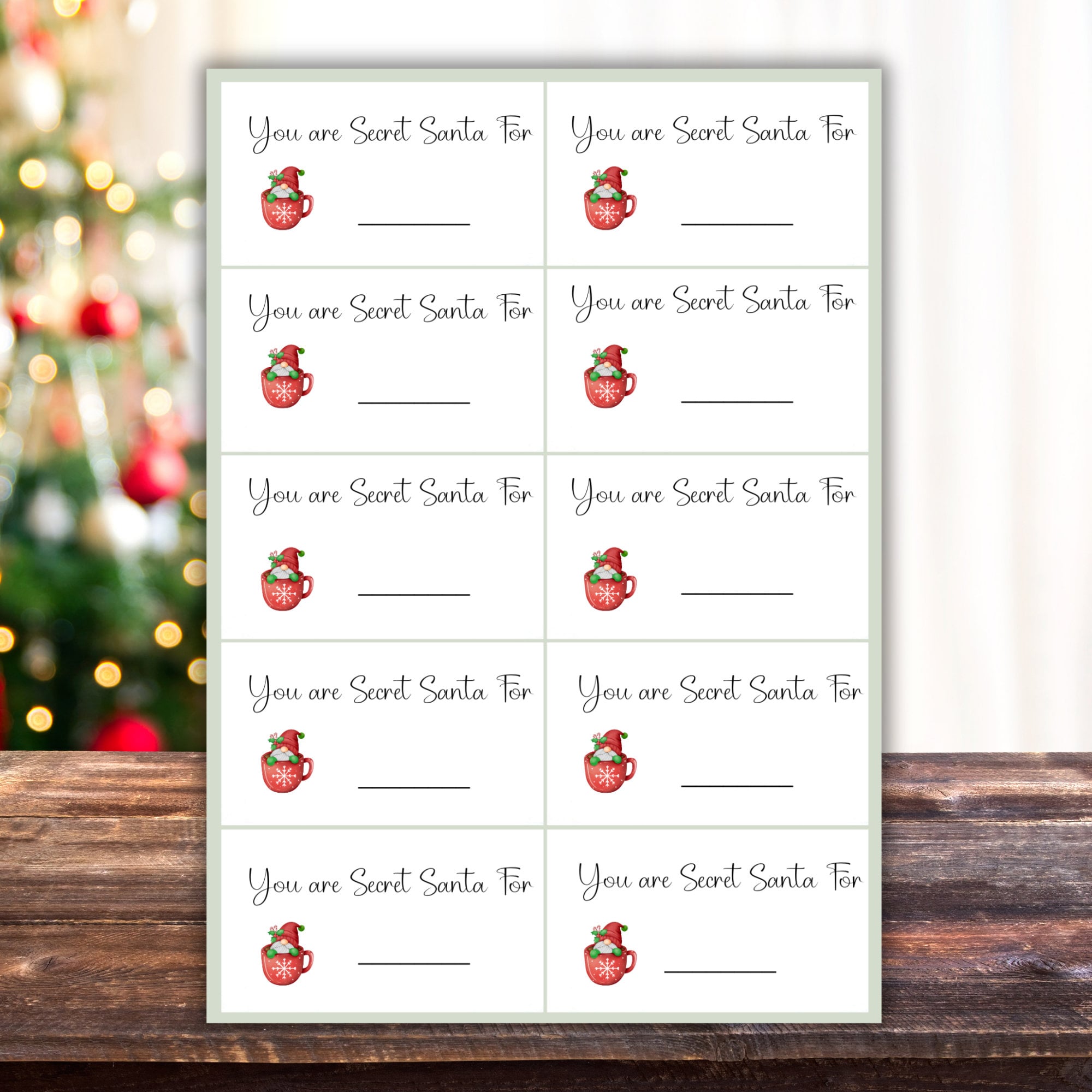 Secret Santa Sign up Sheet Secret Santa Printable Secret Santa - Etsy ...