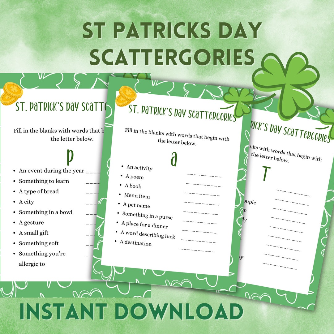 St Patricks Day Game Printable Games St Patricks Party Game St Patricks ...