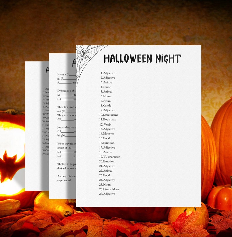 Mad Libs Halloween Halloween Printable Games Printable Halloween Games ...