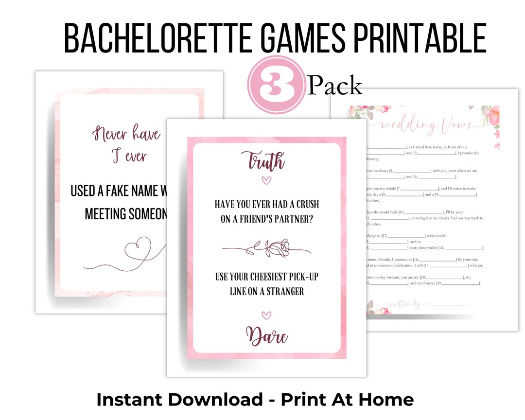 Bachelorette Games Printable Bachelorette Games Hens Party Games Funny ...