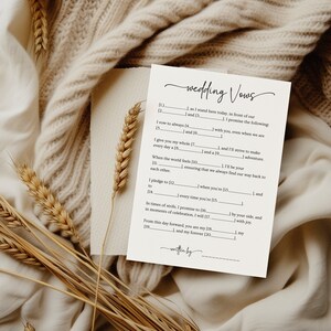 Wedding Vow Mad Libs Bridal Shower Game Wedding Vow Mad Libs How They ...