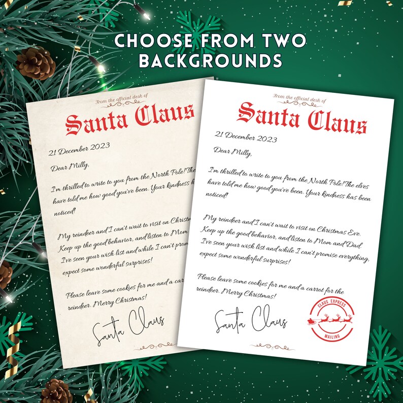 Editable Letters From Santa Rewritable Santa Letter Letter From Santa ...