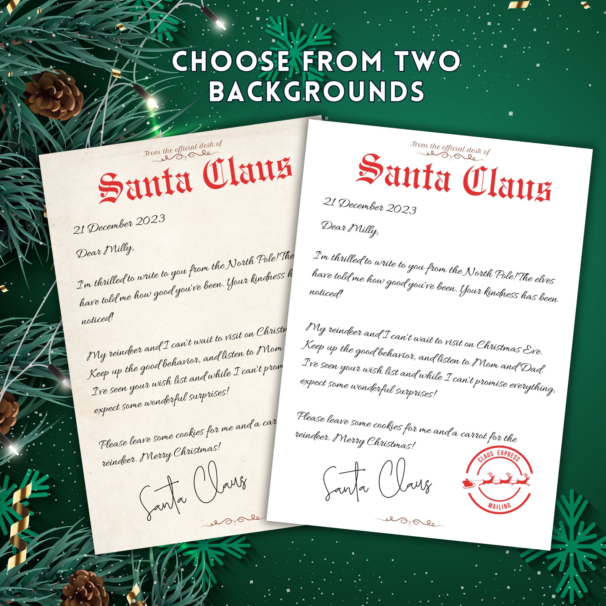 Editable Letters From Santa Rewritable Santa Letter Letter From Santa ...