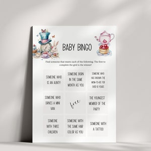Alice in Wonderland Baby Shower Games Alice Baby Shower Games Bundle ...