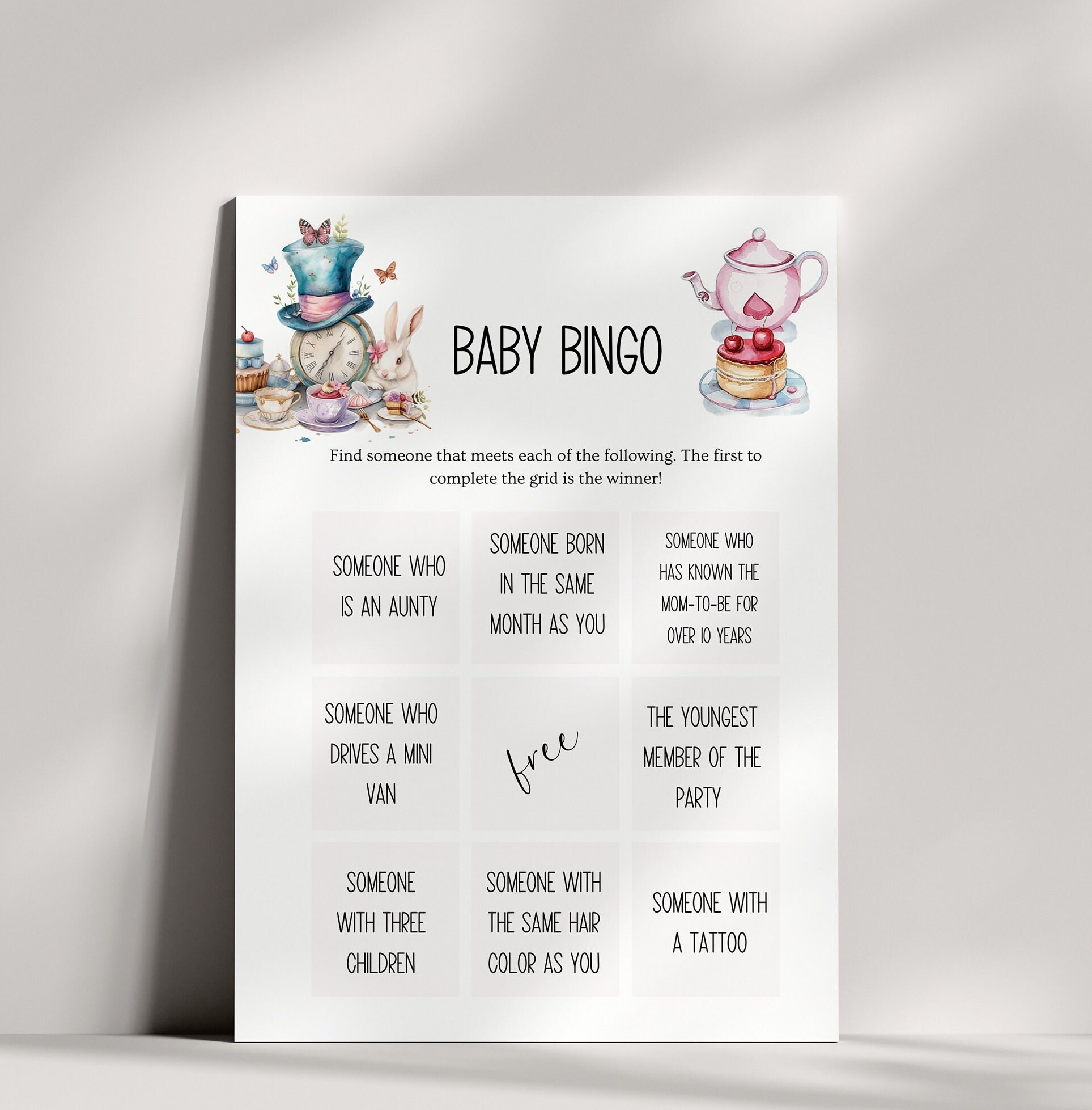 Alice in Wonderland Baby Shower Games Alice Baby Shower Games Bundle ...