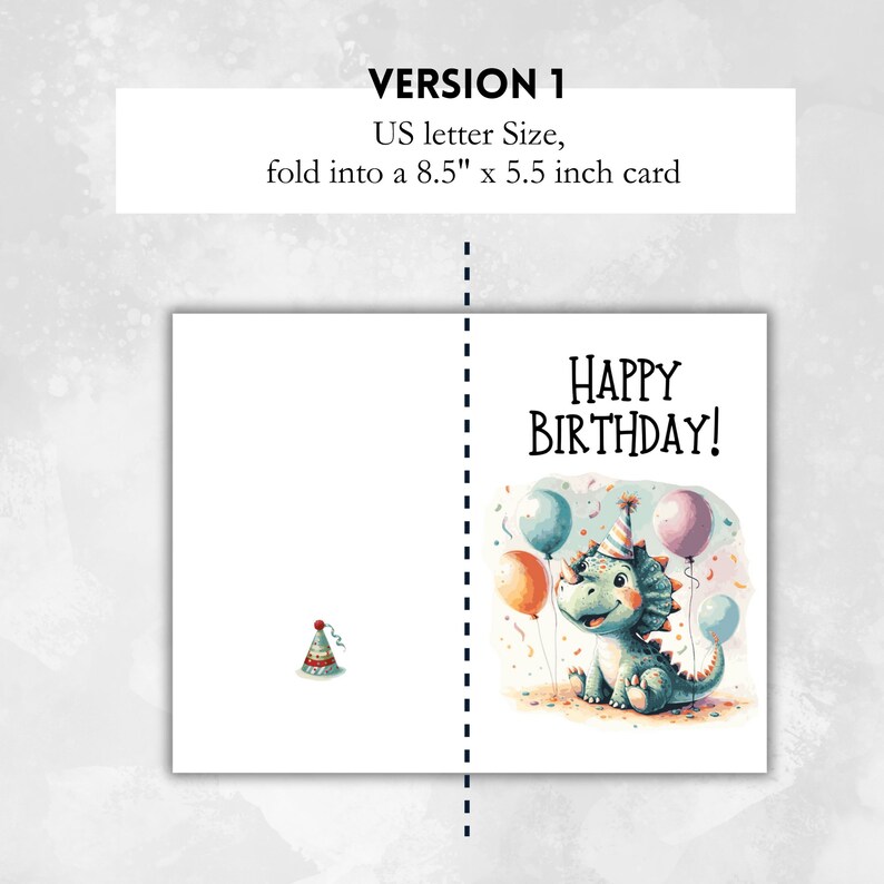 Dinosaur Birthday Card Downloads Dinosaur Card Printable Dinosaur ...