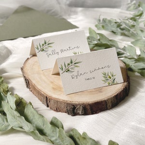 Olive Wedding Place Cards Printable Place Cards Place Card Template Wedding Table Place Card ...
