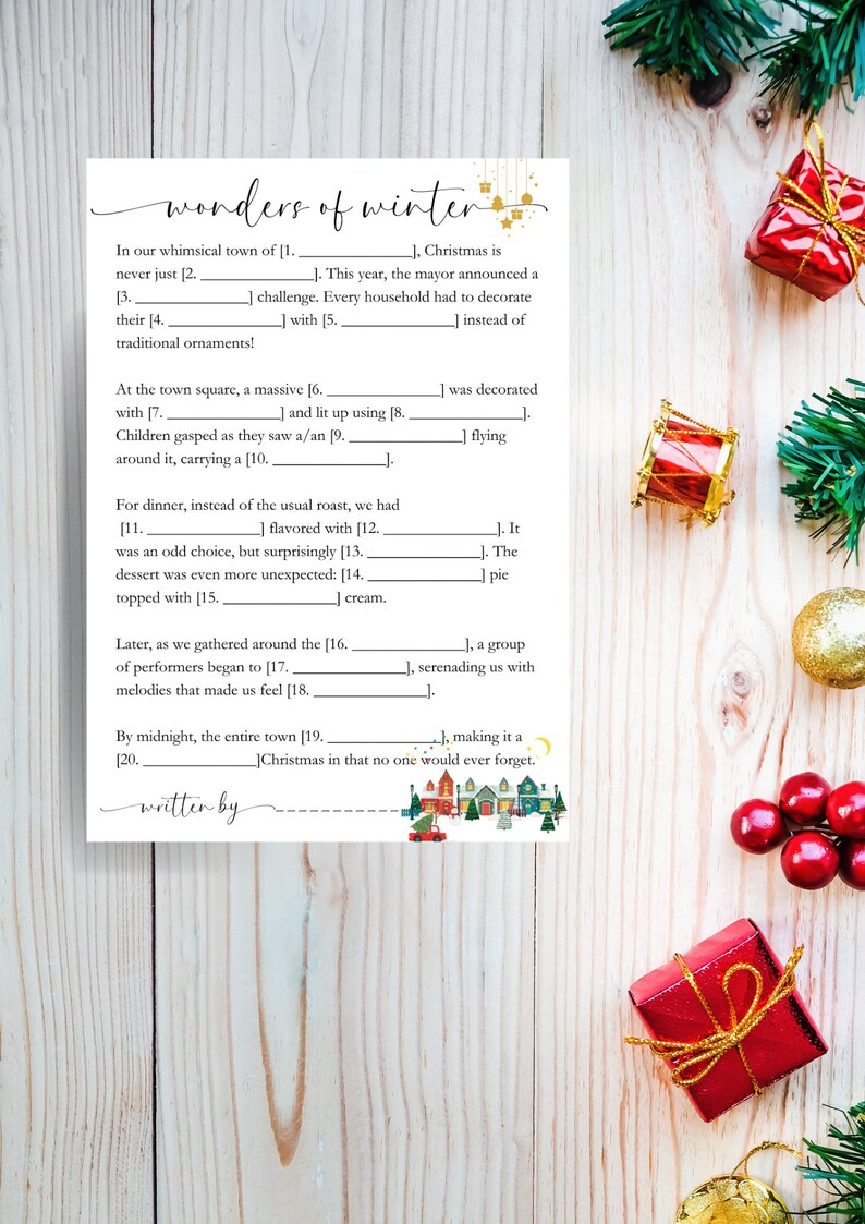 Mad Libs Christmas Holiday Mad Libs Christmas Games Printable Christmas ...