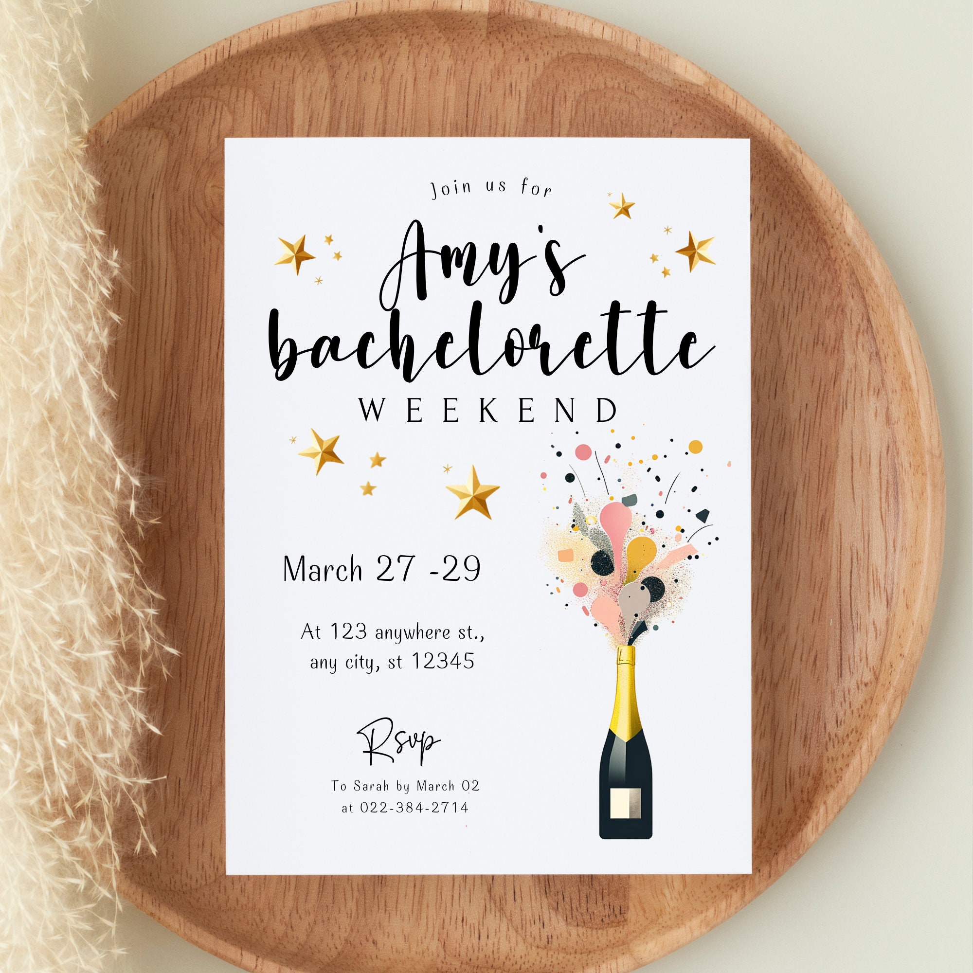 Editable Bachelorette Party Invitation Bachelorette Weekend Invitation ...